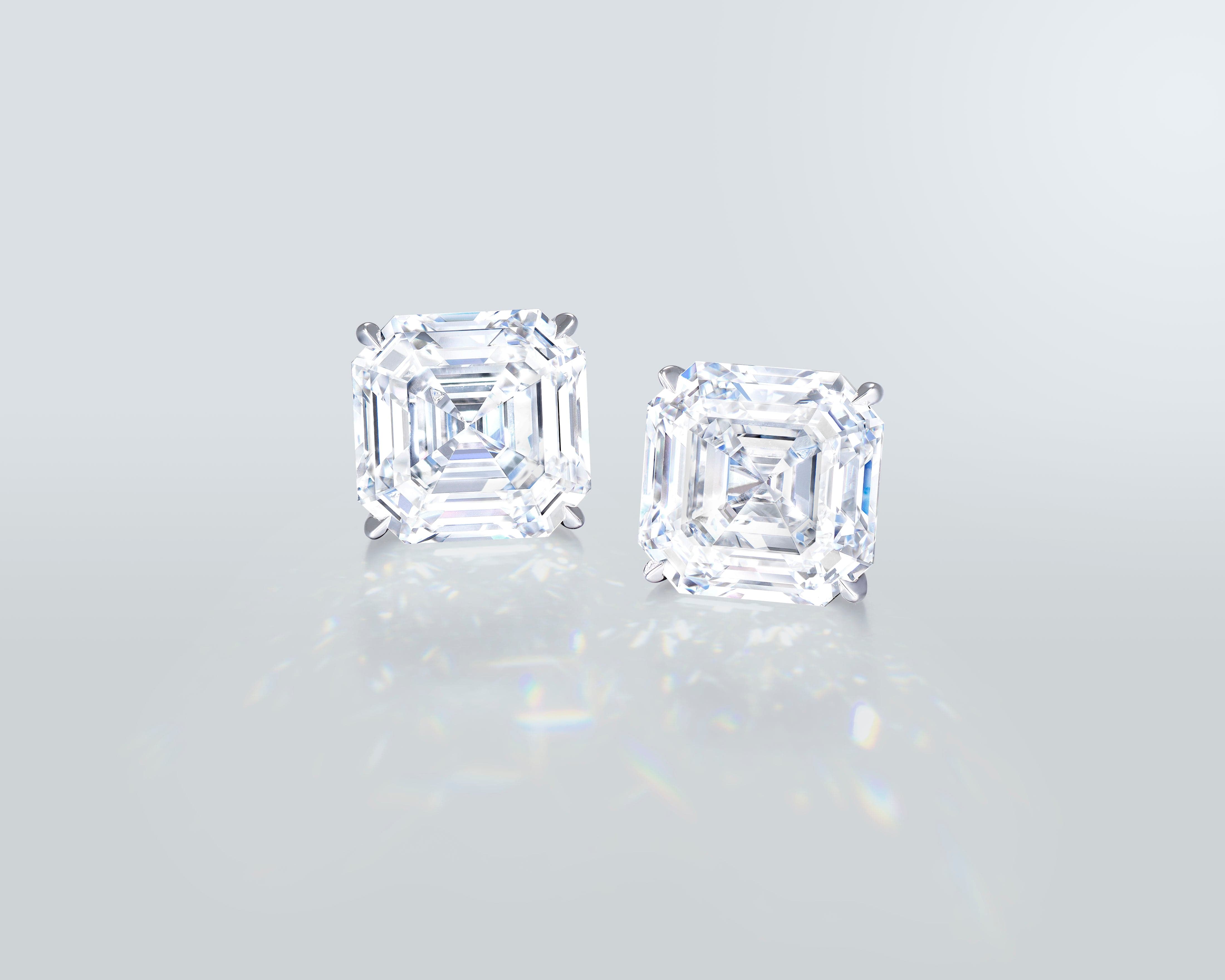20.16 carat Asscher Cut Diamond Ear Studs – Ronald Abram US