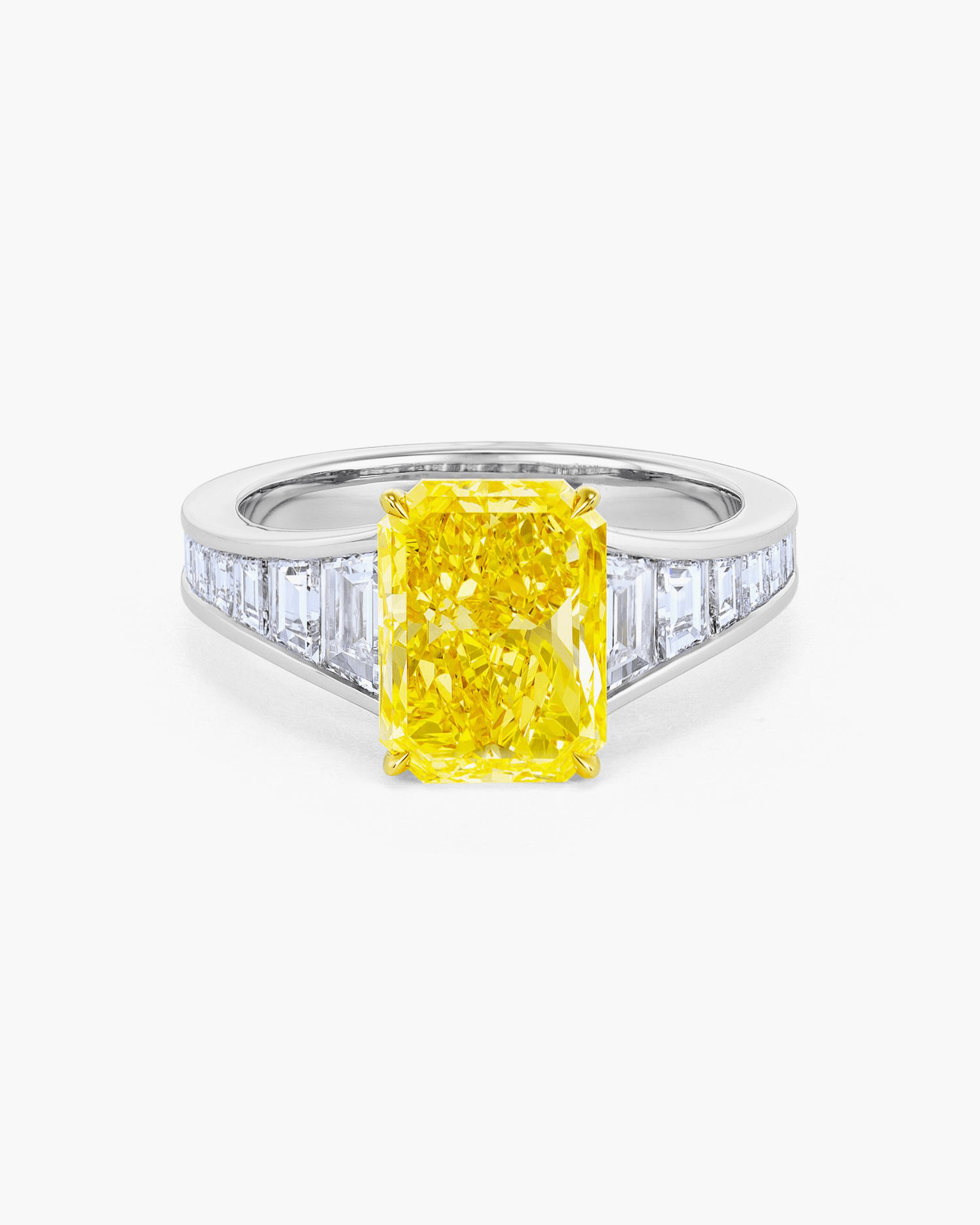 2.54 carat Radiant Cut Yellow and White Diamond Ring – Ronald Abram US