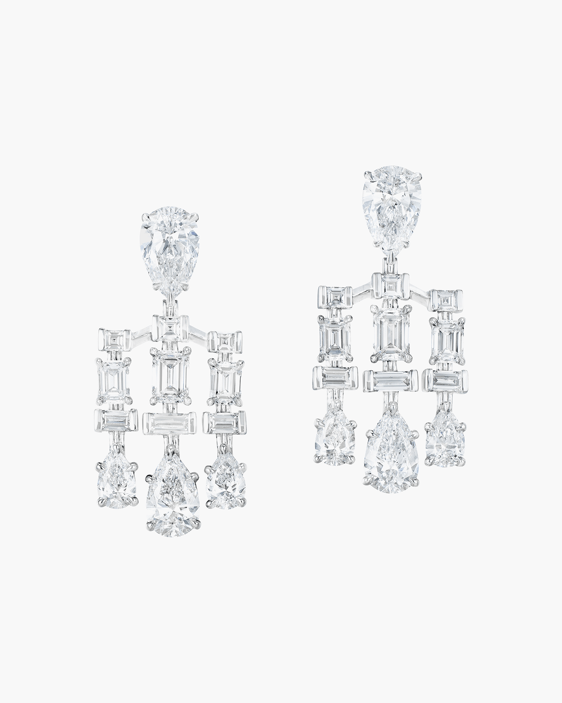 Pear Shape and Step Cut Diamond Geometric Earrings – Ronald Abram US