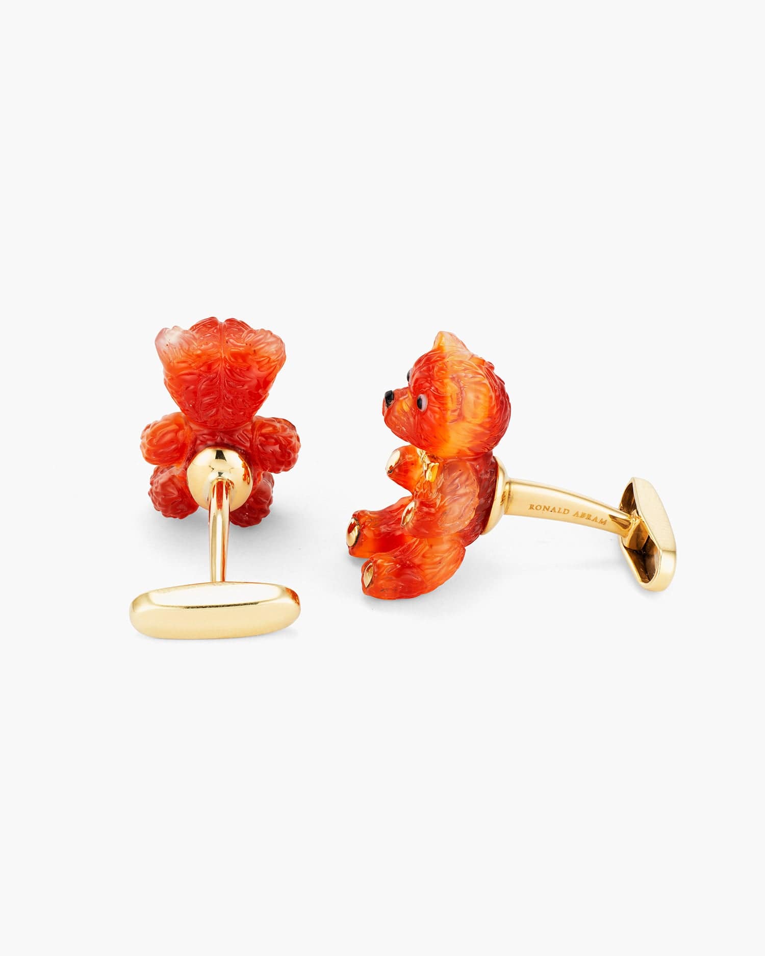 Carved Carnelian Teddy Bear Cufflinks – Ronald Abram US