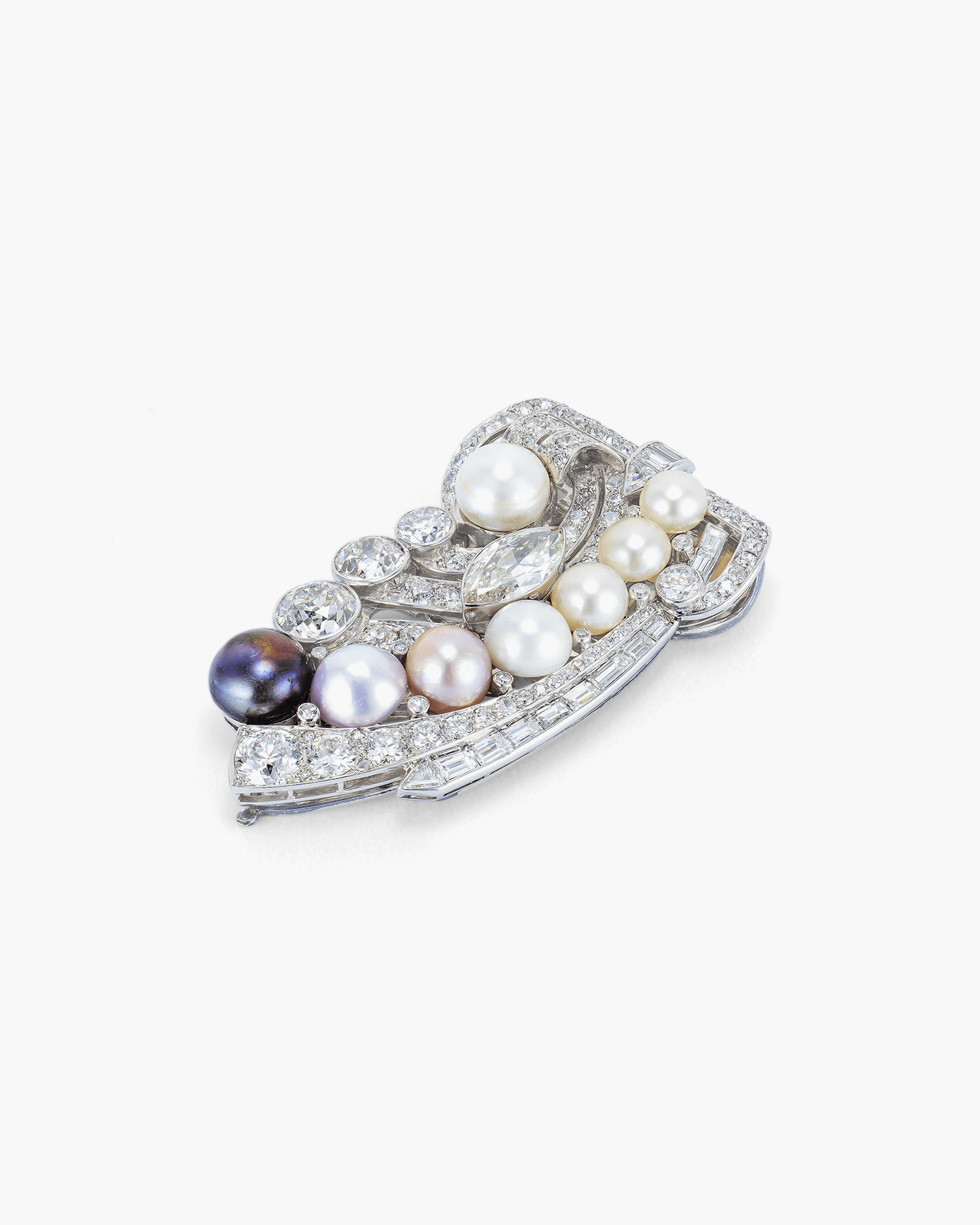 Art Deco Pearl and Diamond Brooch – Ronald Abram US