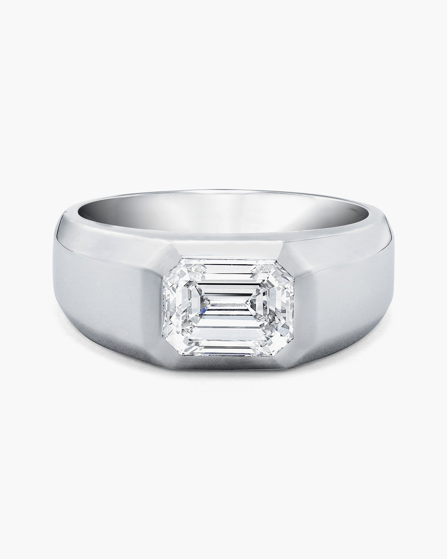3.07 carat Emerald Cut Diamond Gentlemen's Ring – Ronald Abram US