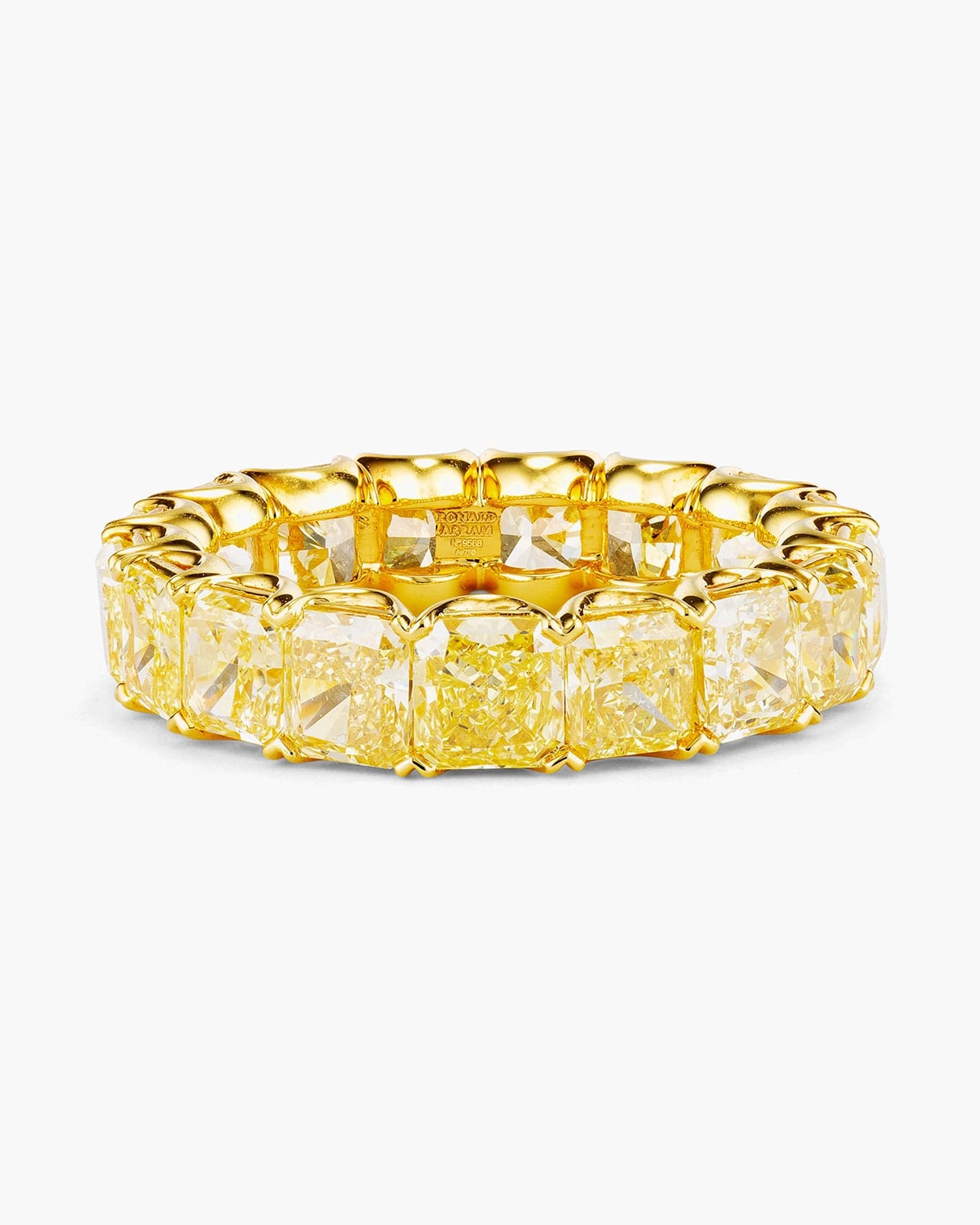 Radiant Cut Fancy Intense Yellow Diamond Eternity Ring (0.40 carat ...